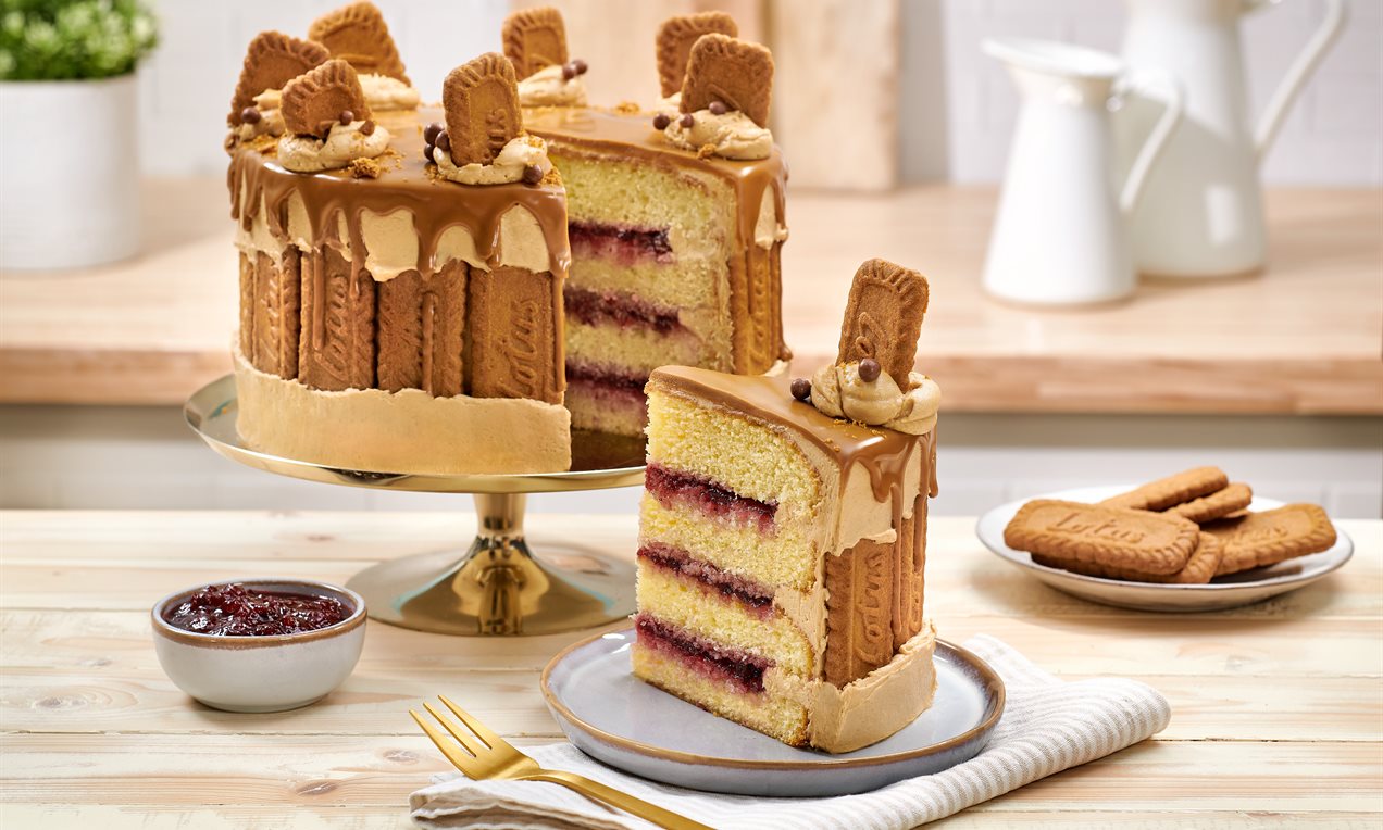 Lotus Biscoff®-Fault Line Cake Rezept | Dr. Oetker